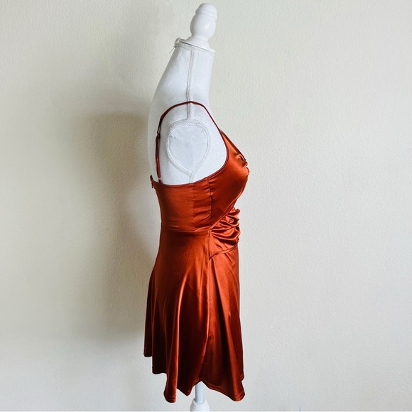 ASOS | Dresses | Nwt Asos Rust Satin Oring Cutout Cami Petite Mini ...